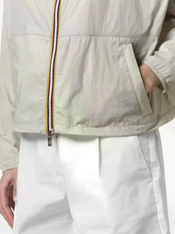 K-WAY Zip-up Cropped Jacket - Neutrals