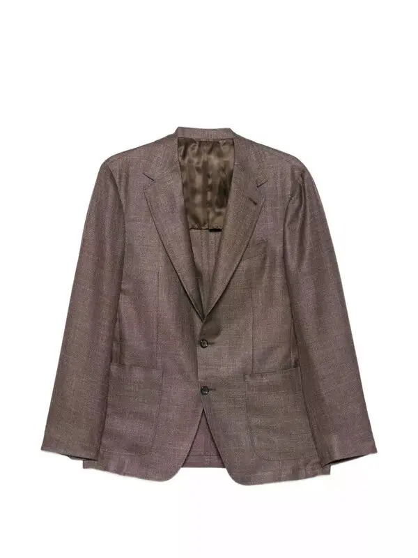 Canali Single-breasted Notched-lapels Blazer - Brown