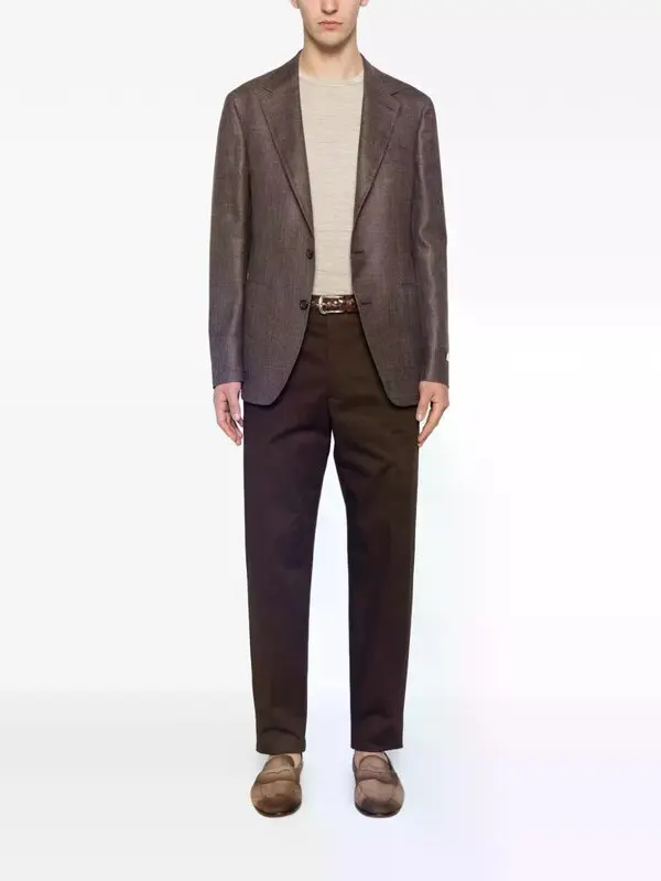 Canali Single-breasted Notched-lapels Blazer - Brown