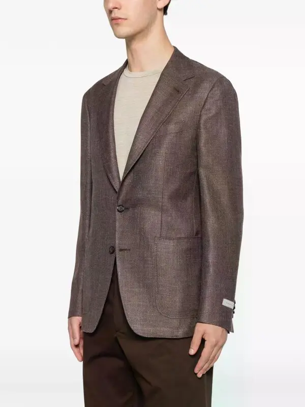 Canali Single-breasted Notched-lapels Blazer - Brown