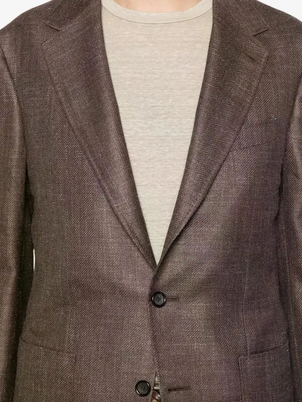 Canali Single-breasted Notched-lapels Blazer - Brown