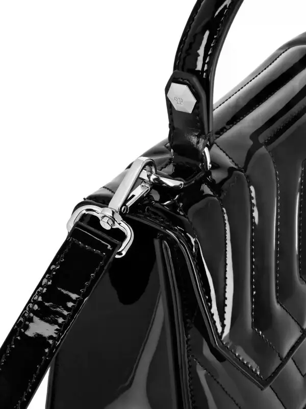 Philipp Plein Medium Superheroin Leather Handle Bag