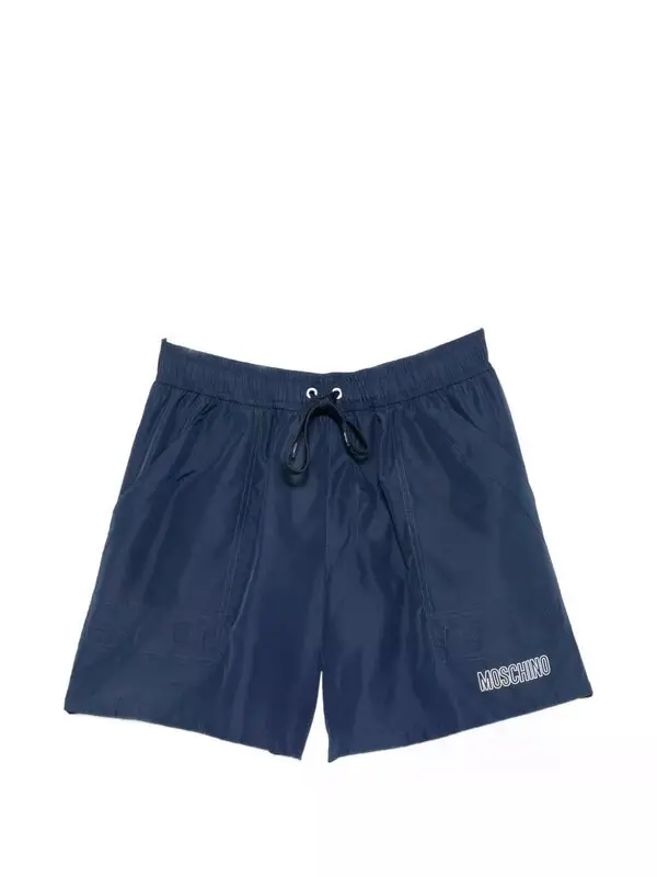 Moschino Logo-print Drawstring Swim Shorts - Blue