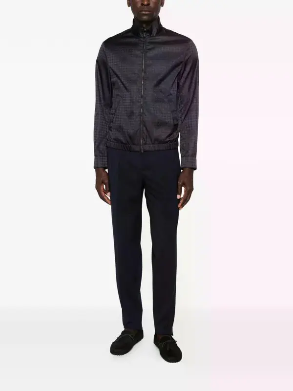 Canali Long-sleeved Zip Jacket - Blue