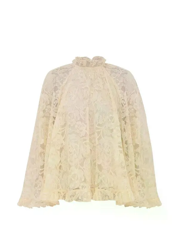 Zimmermann Carousel Ruffled Lace Blouse - White