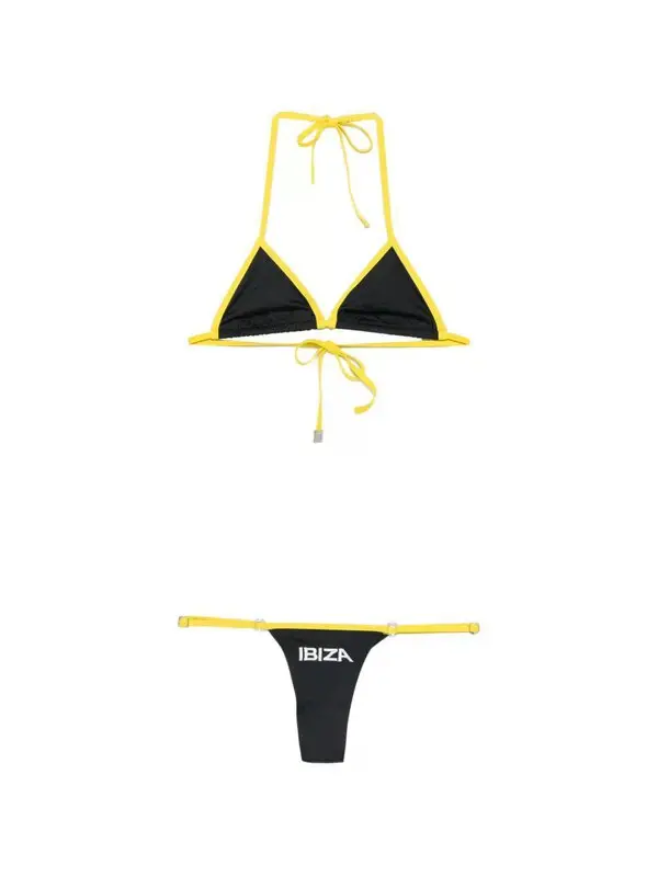 Attico Logo-print Triangle Bikini - Black