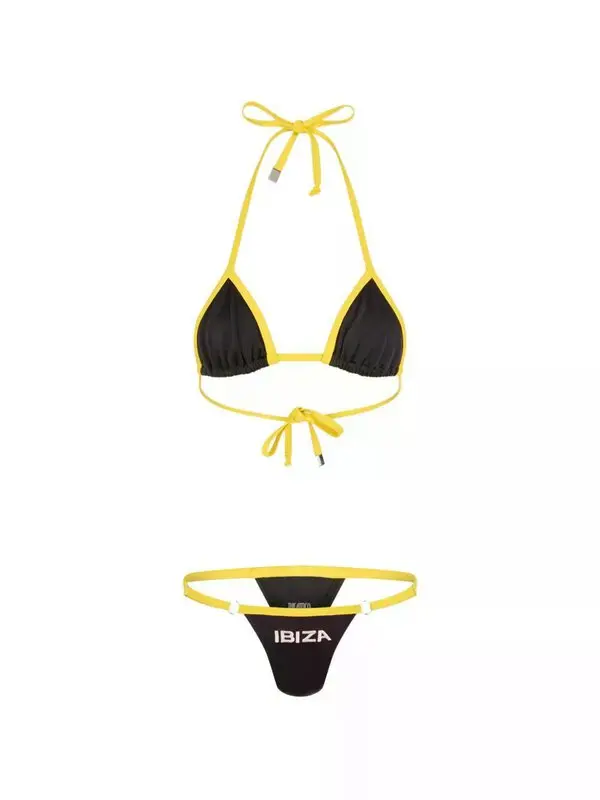 Attico Logo-print Triangle Bikini - Black