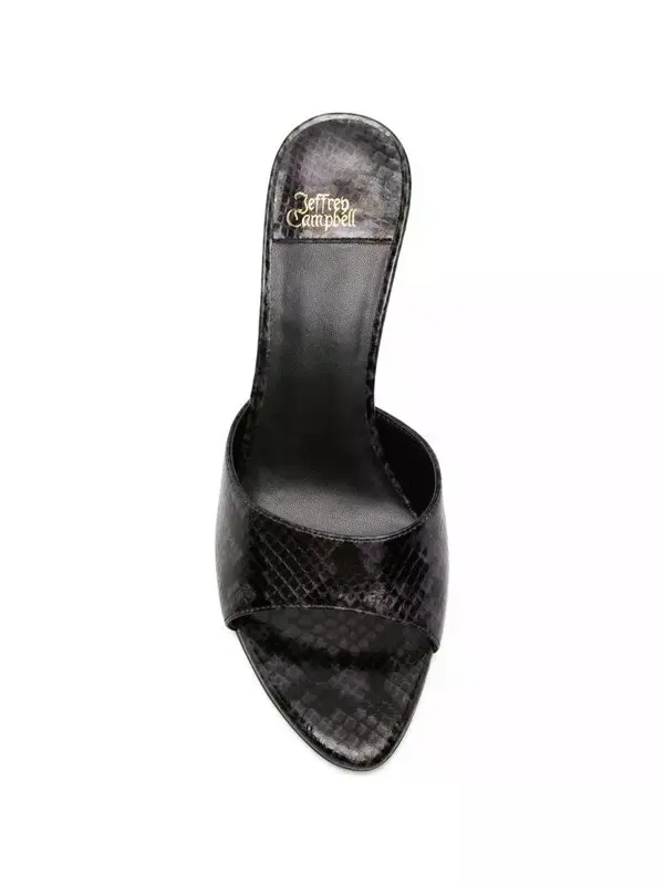 Jeffrey Campbell Agent Snakeskin-effect Sandals - Black