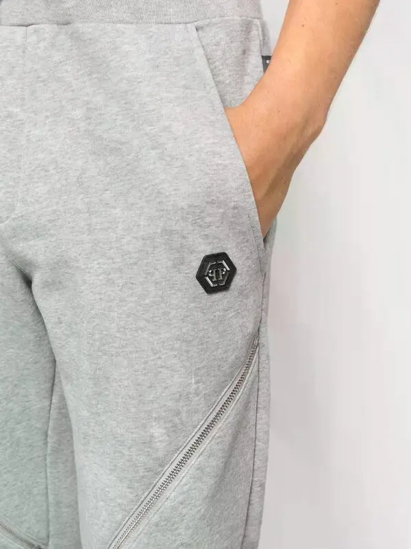 Philipp Plein Constructed Decorative-zip Cotton Track Pants