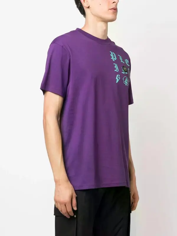 Philipp Plein Ss Gothic Plein Cotton T-shirt - Purple
