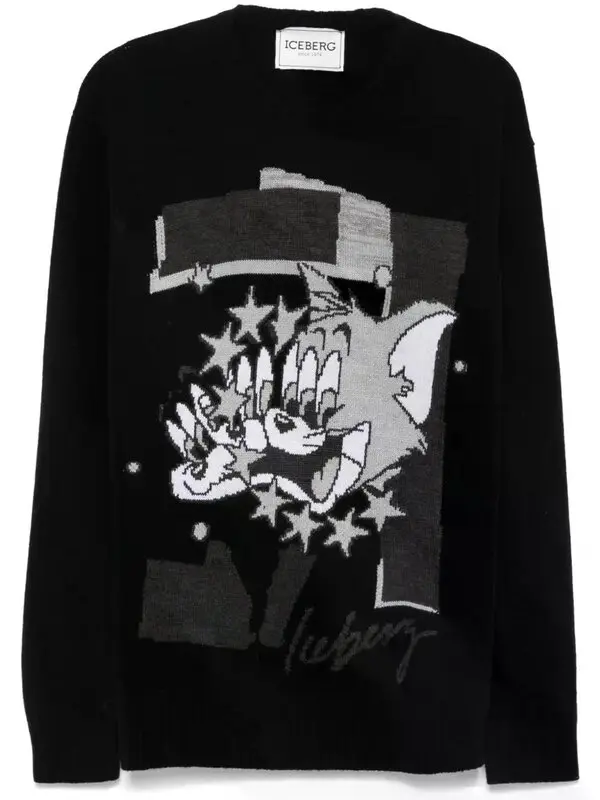 Iceberg Cartoon-motif Sweater - Black