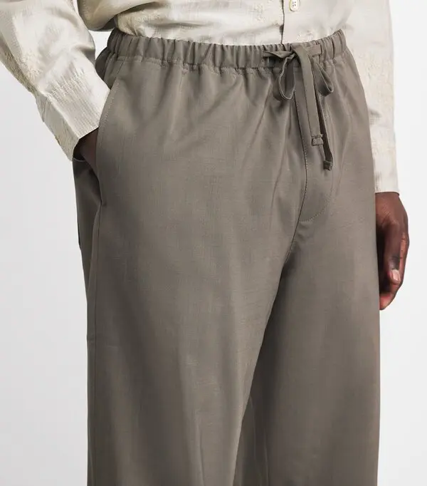 FRAME Wool Easy Wide-leg Trousers