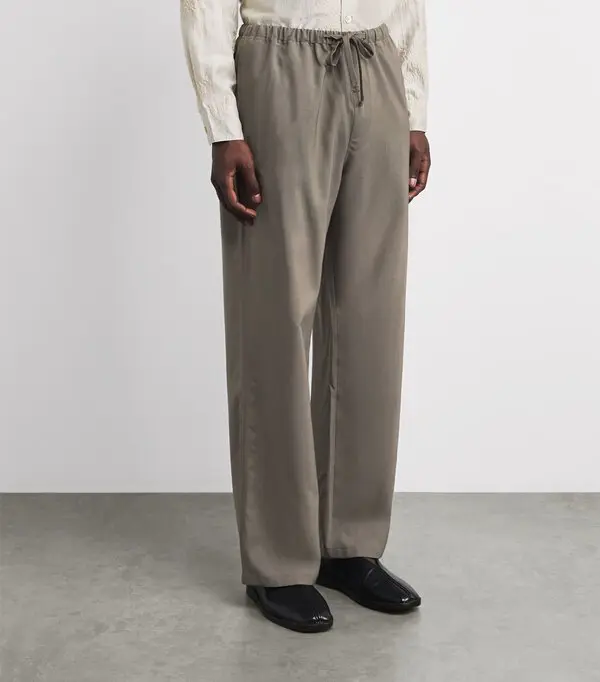 FRAME Wool Easy Wide-leg Trousers