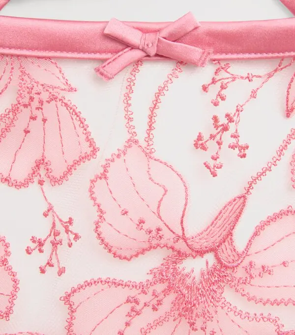 FLEUR DU MAL Lace Harper Suspender Belt - Pink
