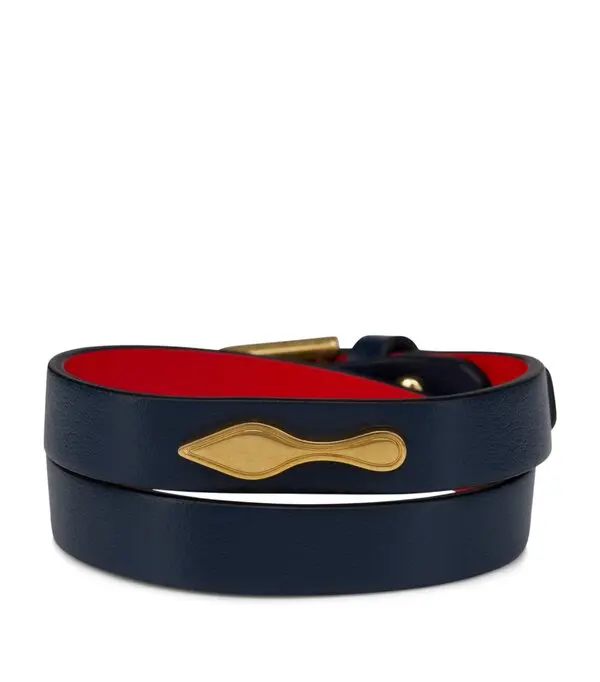 CHRISTIAN LOUBOUTIN Bettina Leather Bracelet - Navy