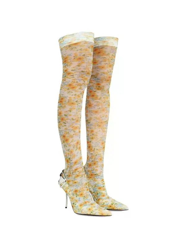 DIESEL® D-ten&half Floral-pattern Sock Boots