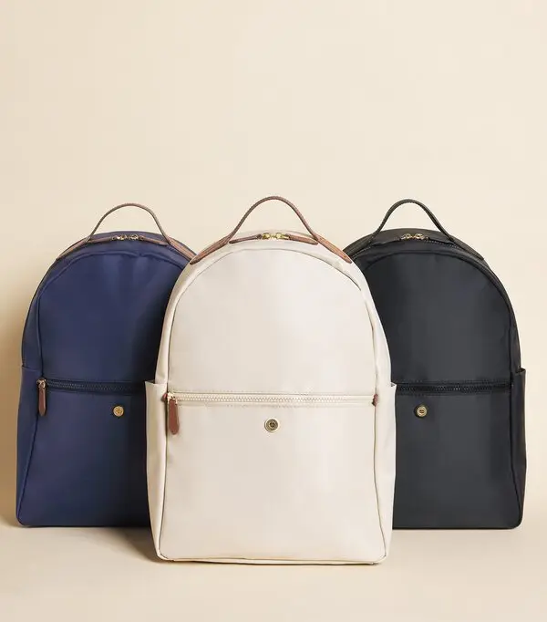 Harrods Nylon Backpack With Leather Trim - Neutral