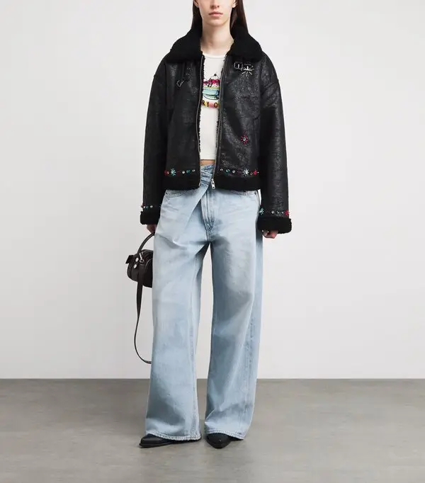 MOTHER Beaded Strappy Brrly Jacket