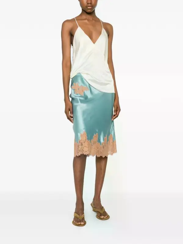 DÔEN Elowette Lace-trim Midi Skirt