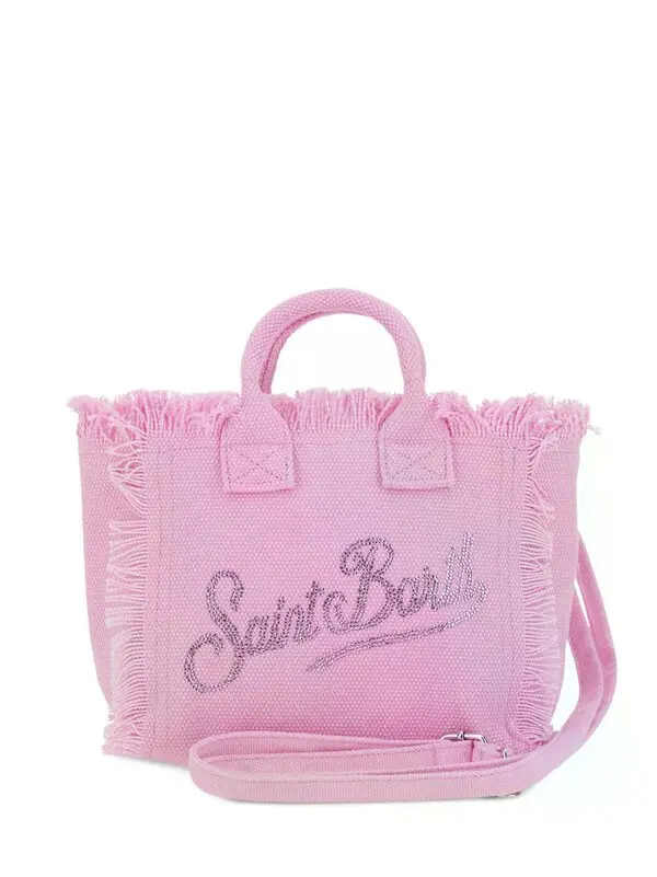 MC2 SAINT BARTH Mini Frayed-edge Logo Tote Bag - Pink