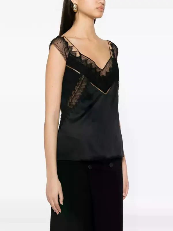 TOM FORD Lace-trim Satin Top