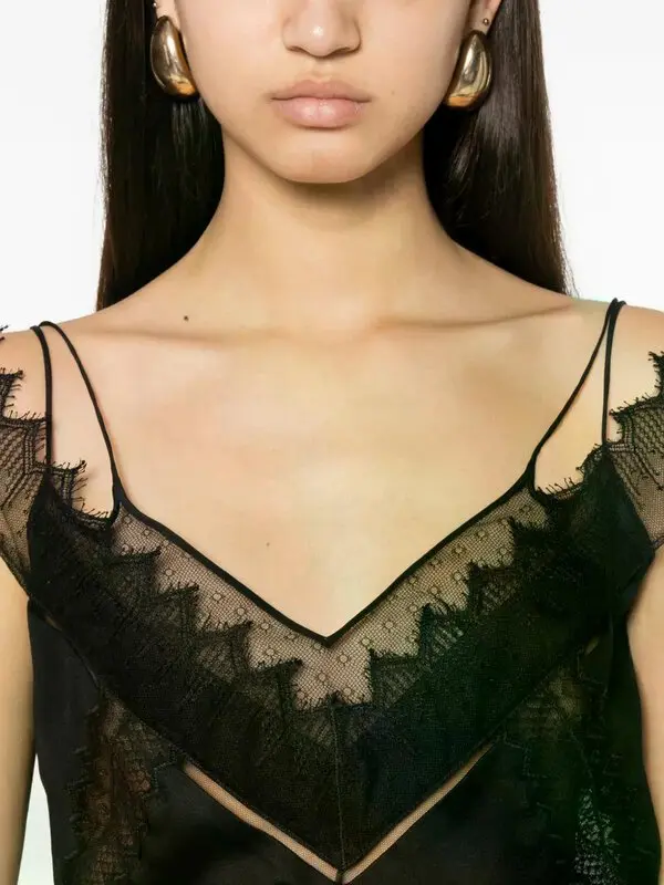 TOM FORD Lace-trim Satin Top