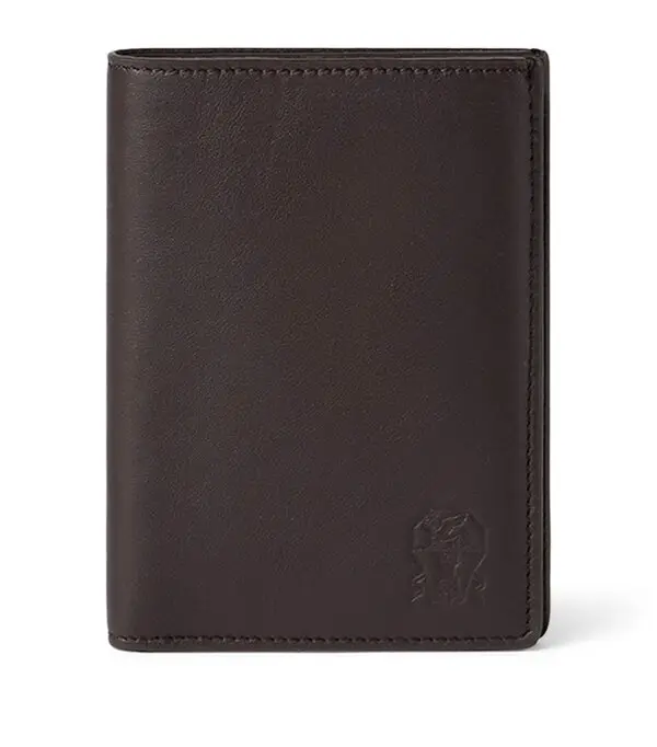 Brunello Cucinelli Leather Bifold Card Holder - Brown