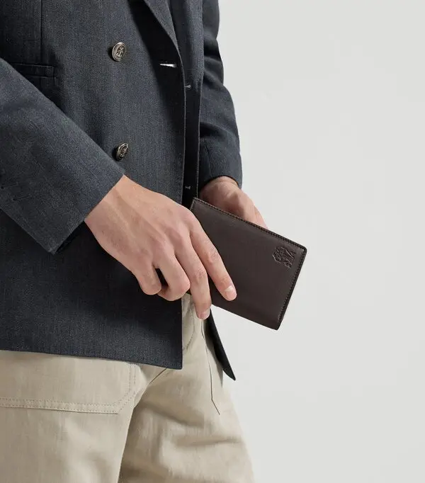 Brunello Cucinelli Leather Bifold Card Holder