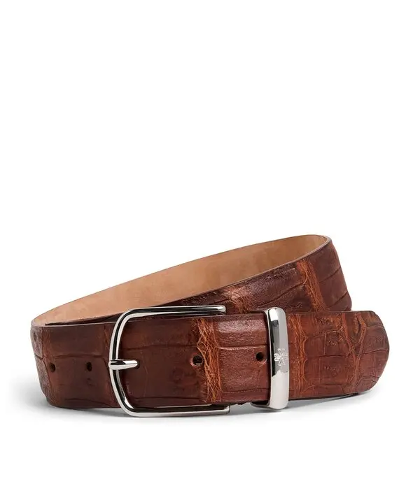 Jacob Cohen Crocodile Leather Belt - Brown