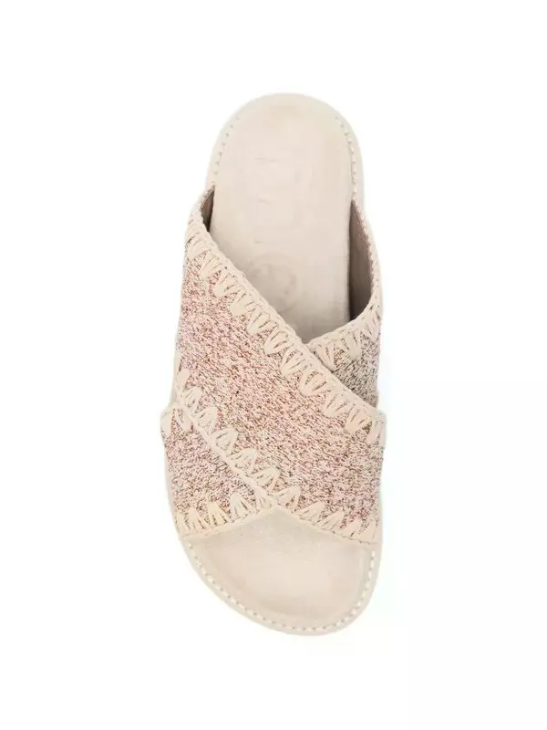 Mou Crochet-trim Crossover-strap Sandals