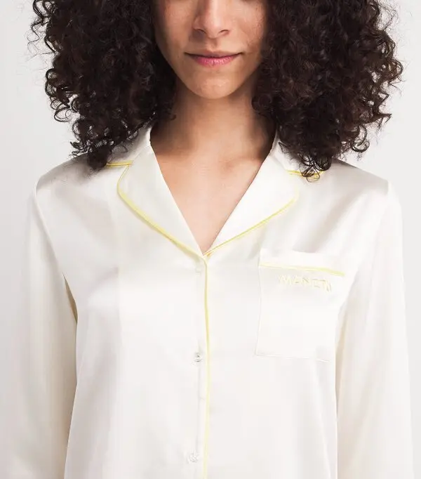 MANITO Mulberry Silk Macaron Pyjamas - White