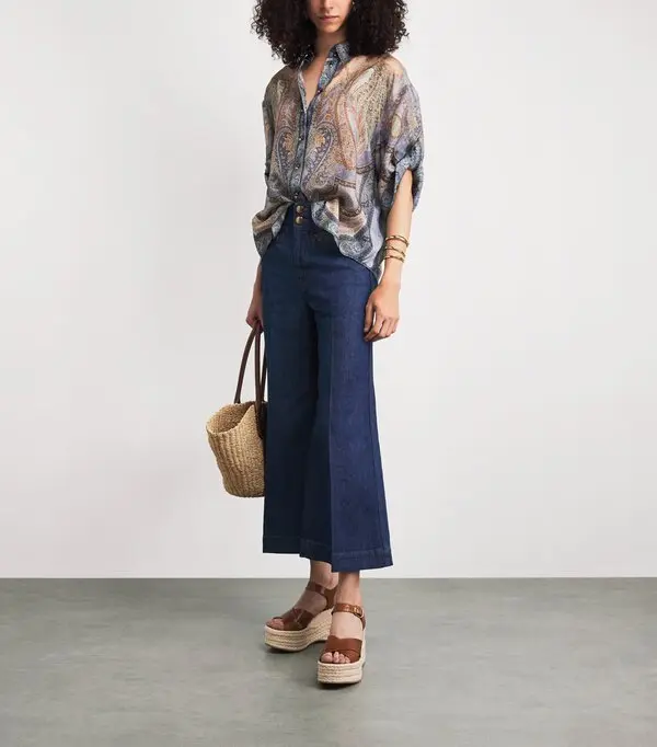 Zimmermann Cropped Aster Flared Jeans