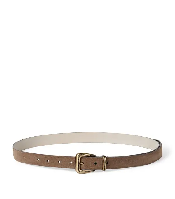 Brunello Cucinelli Suede Monili Belt - Brown