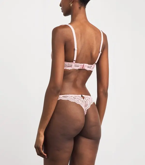 FLEUR DU MAL Lace Bianca Balconette Underwired Bra - Pink