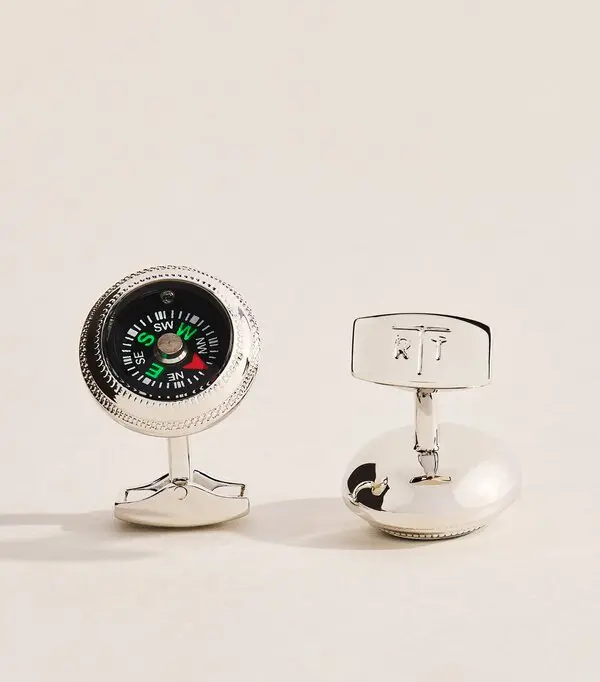 Tateossian Palladium-plated Compass Cufflinks - Black