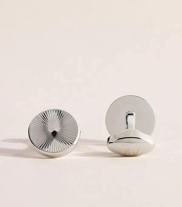 BABETTE WASSERMAN LONDON Rhodium-plated Gatsby Wheel Cufflinks - Silver