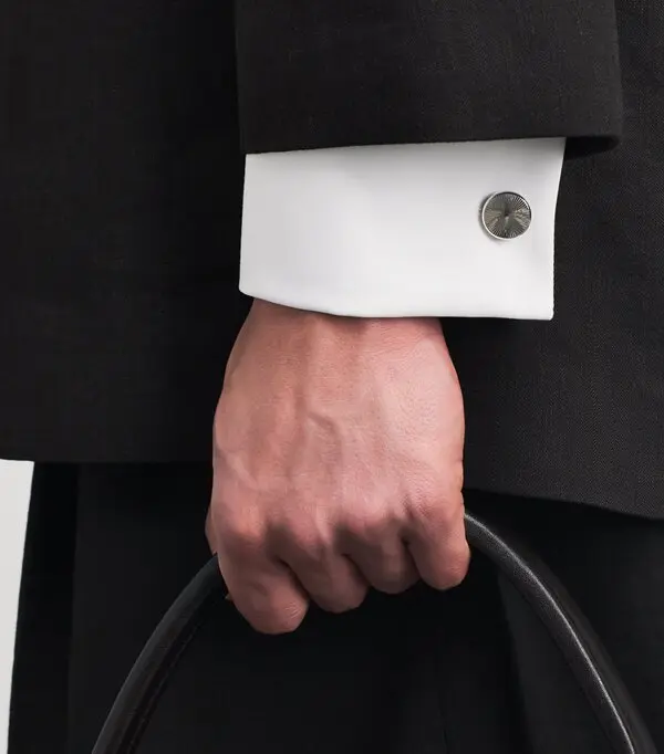 BABETTE WASSERMAN LONDON Rhodium-plated Gatsby Wheel Cufflinks