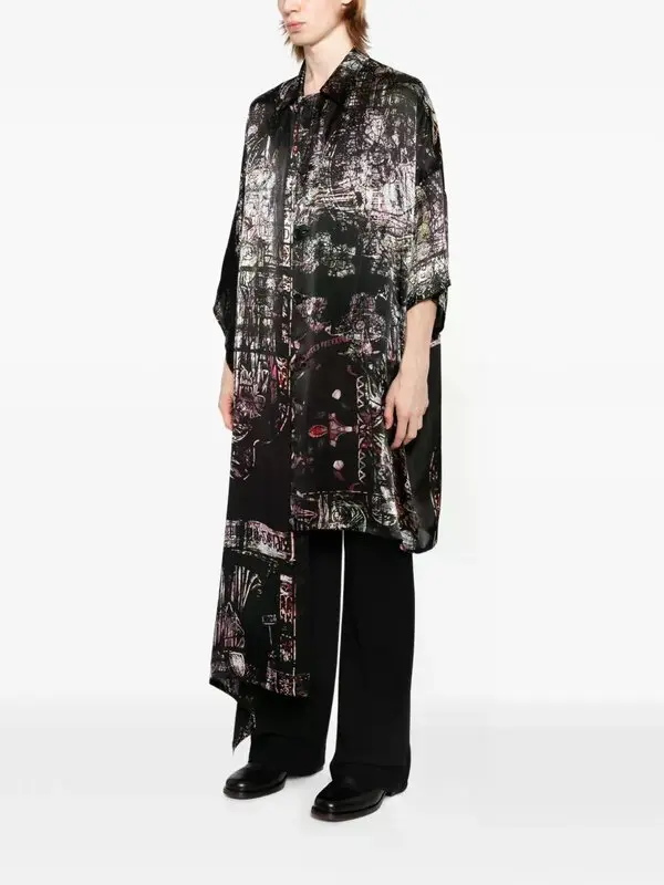 Yohji Yamamoto Graphic-print Coat