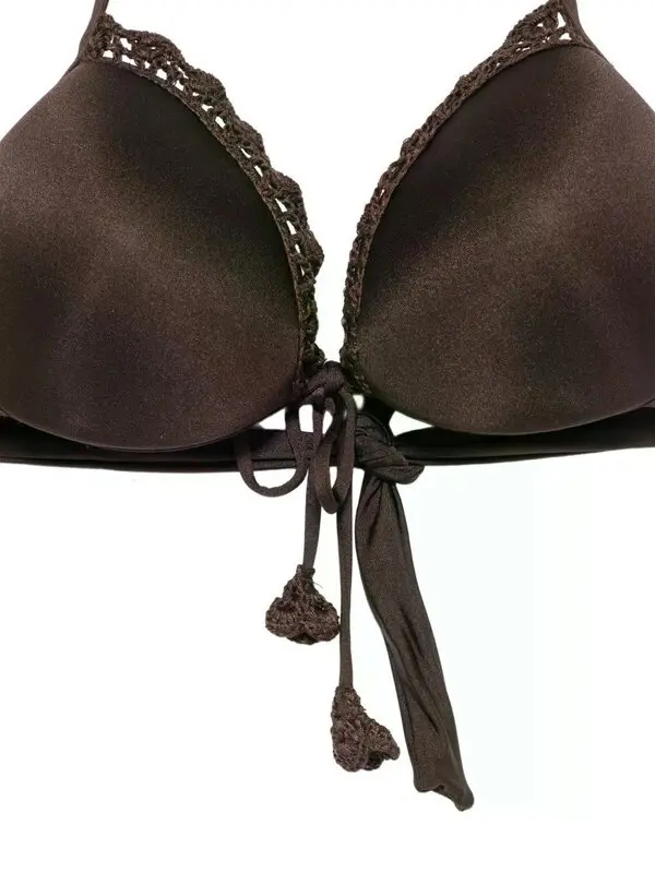 TWINSET Crochet-trim Halterneck Bikini Top