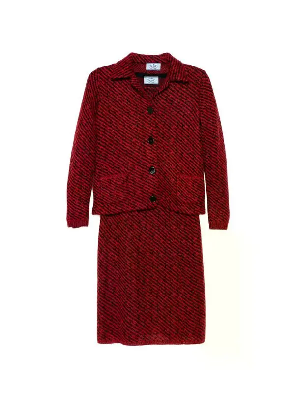 Prada Textured Knit Three-piece Set - Red