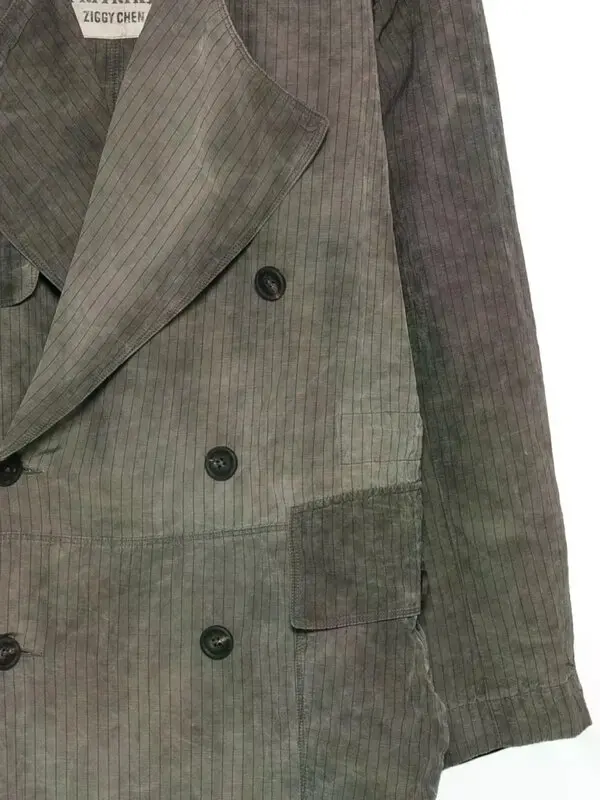 ZIGGY CHEN Double-breasted Pinstripe Coat