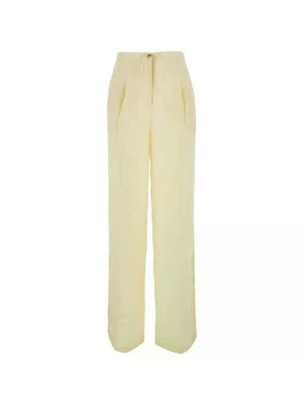 SEMICOUTURE Pleated Linen Trousers - Yellow