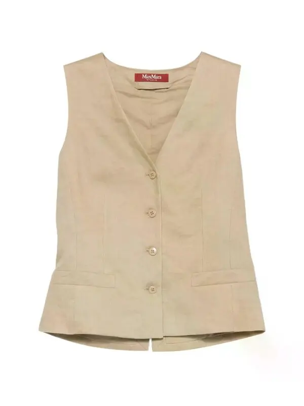 Max Mara Carnet V-neck Waistcoat - Neutrals