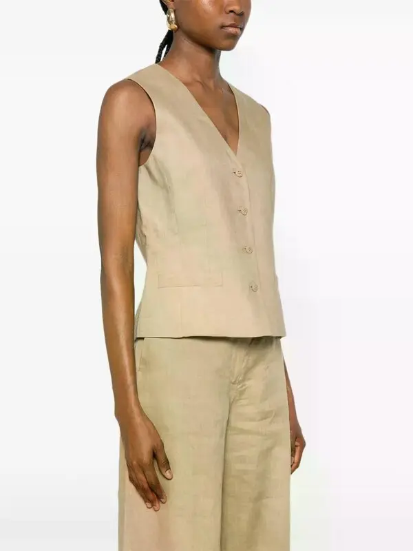 Max Mara Carnet V-neck Waistcoat - Neutrals