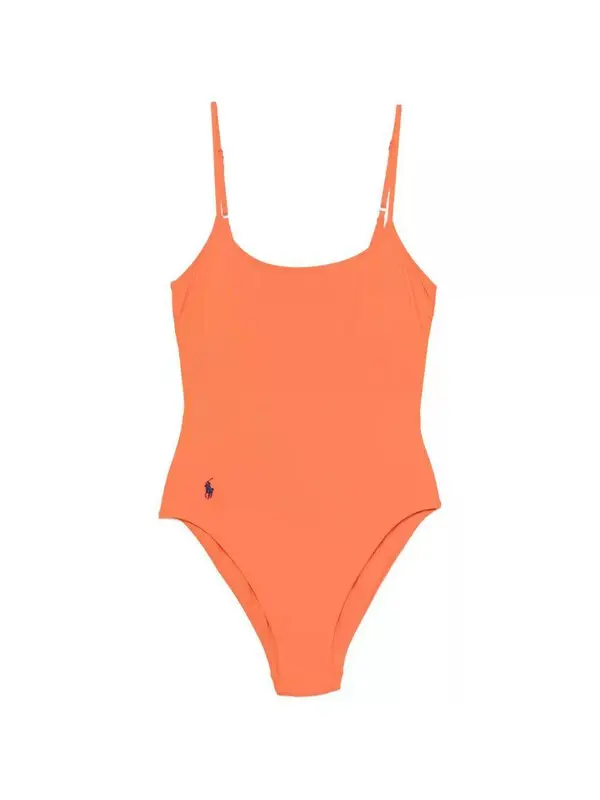 Polo Ralph Lauren Logo-embroidered Scoop-neck One-piece Swimsuit - Orange