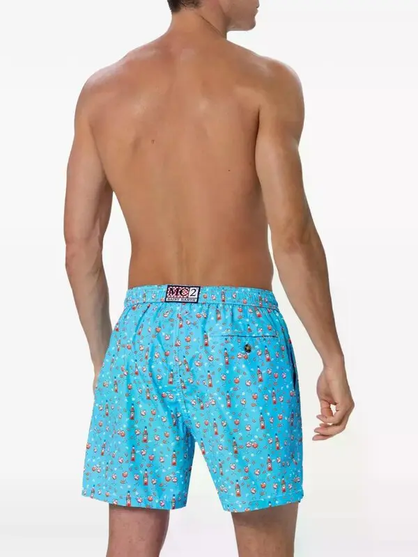 MC2 SAINT BARTH Printed Swim Shorts - Blue