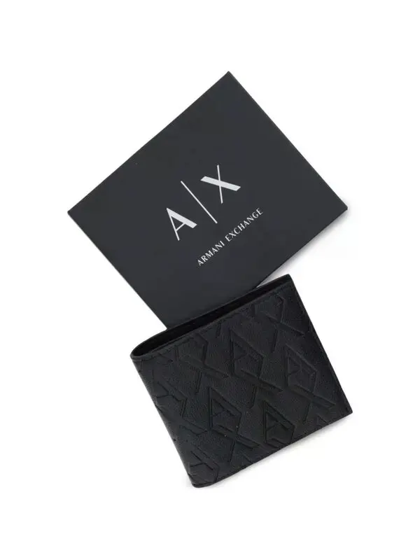 Armani Exchange Monogram-embossed Bi-fold Wallet