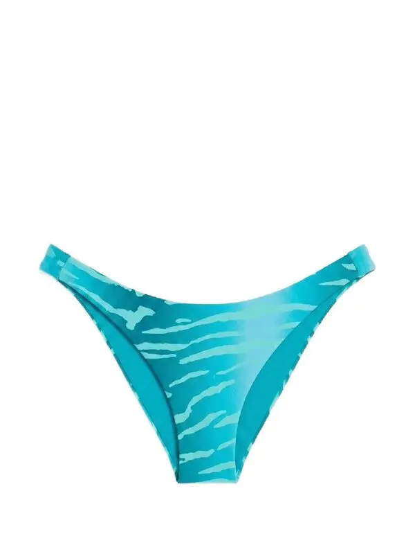 BEACH BUNNY Angela Animal-print Bikini Bottom - Blue