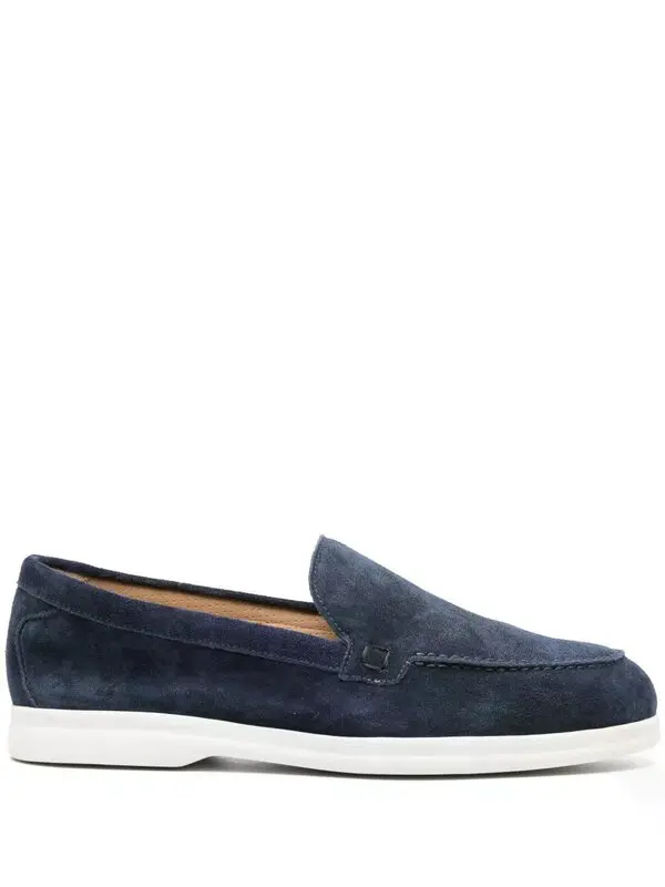 DOUCAL'S Almond-toe Suede Loafers - Blue