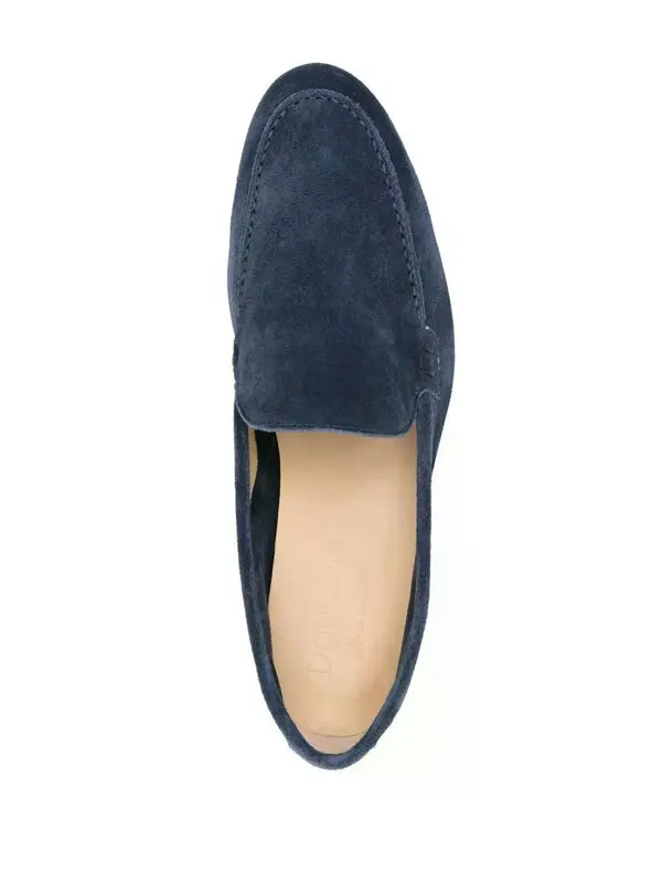 DOUCAL'S Almond-toe Suede Loafers - Blue